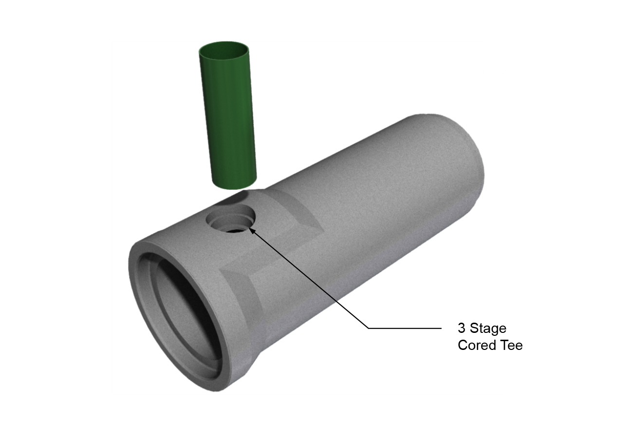 3 Stage Cored Tee - “Fillet” and “Standard” Pipe (for PVC Pipe ...