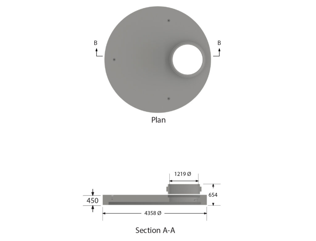 Maintenance Hole 3600mm Transition and Flat Cap - MCON