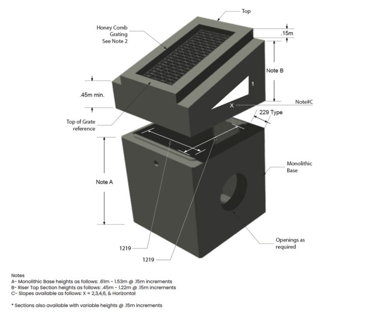 1200 x 1200mm Ditch Inlet Catch Basin - Type B - MCON