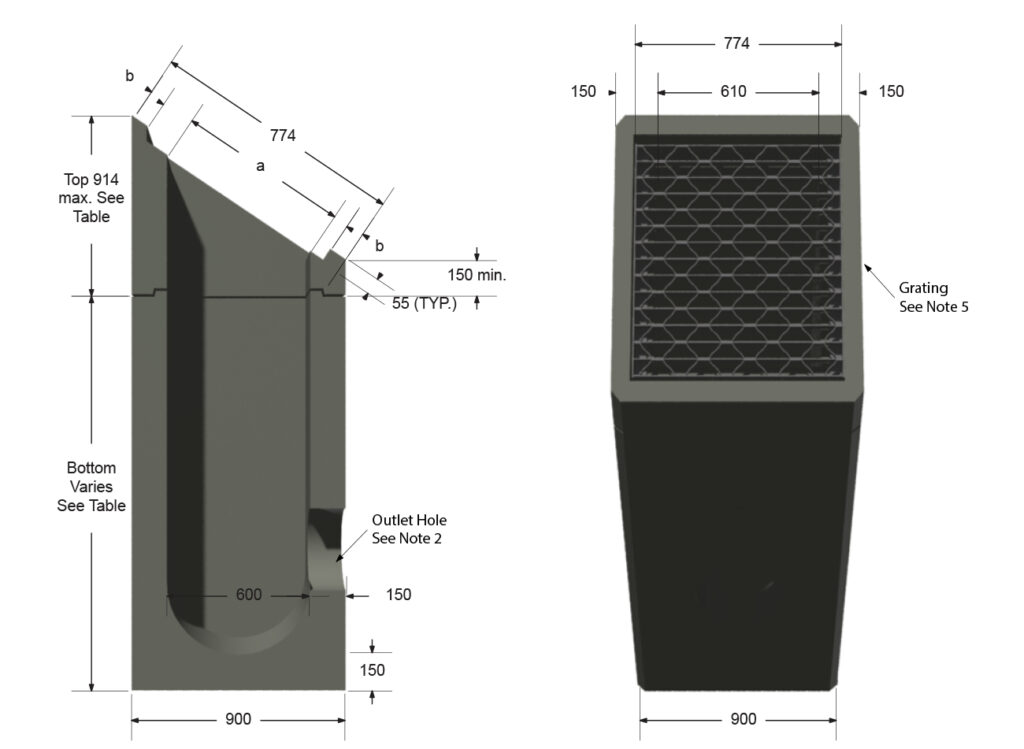600 x 600mm Ditch Inlet Catch Basin - MCON