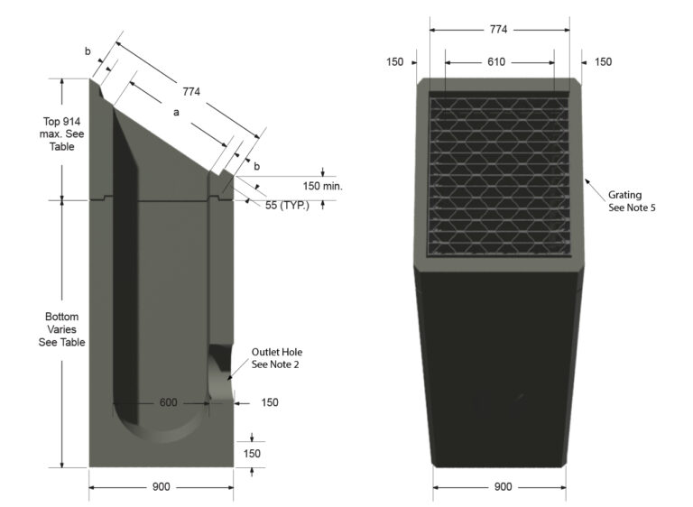 600 x 600mm Ditch Inlet Catch Basin - MCON
