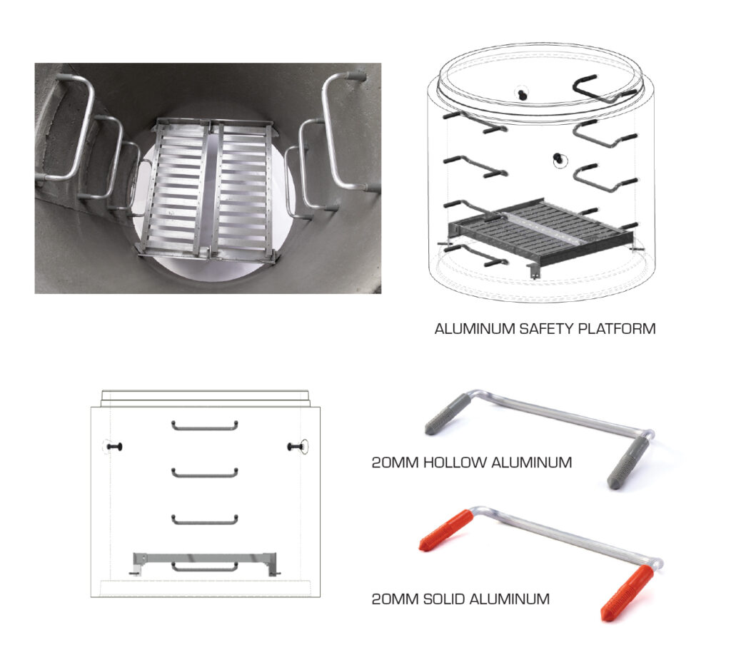 Maintenance Hole Aluminum Safety Platform and Steps - MCON